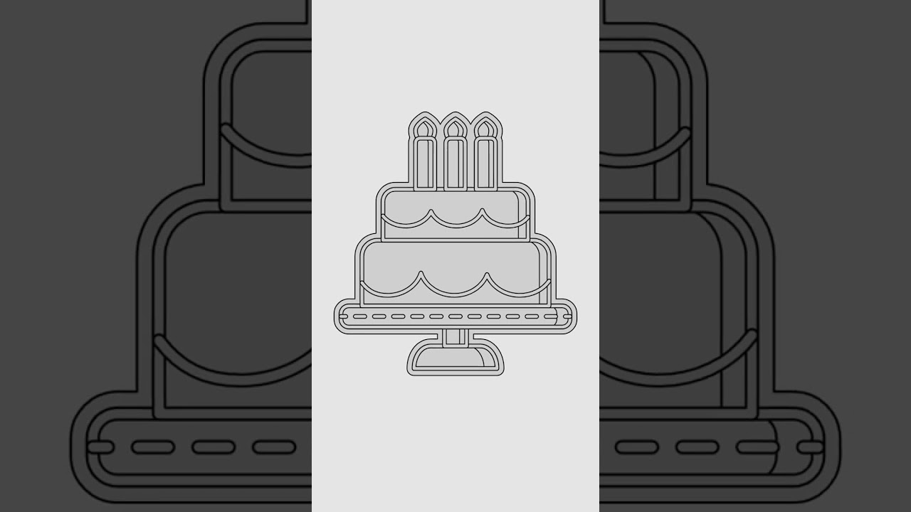 Birthday cake with three candles vector illustration