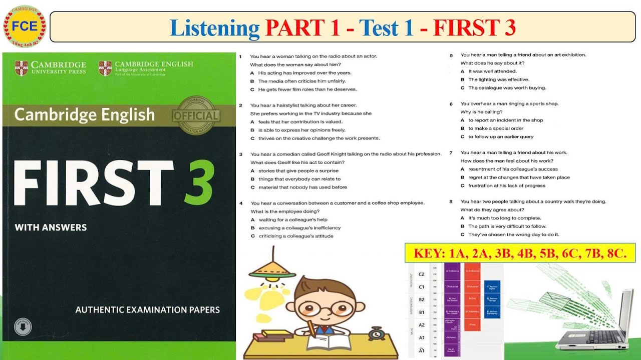FCE First 3 Listening Part 1 Test 1 (Transcript + Key)