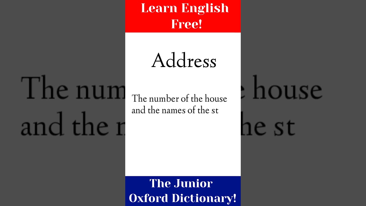 Address | Word meaning in English | Vocabulary words | simple words | @englishwithshahzad