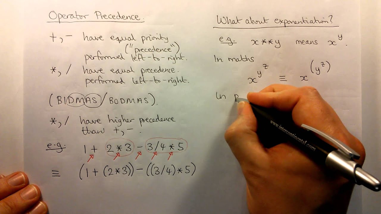 Python - Expressions - Operators of different types  - Precedence II