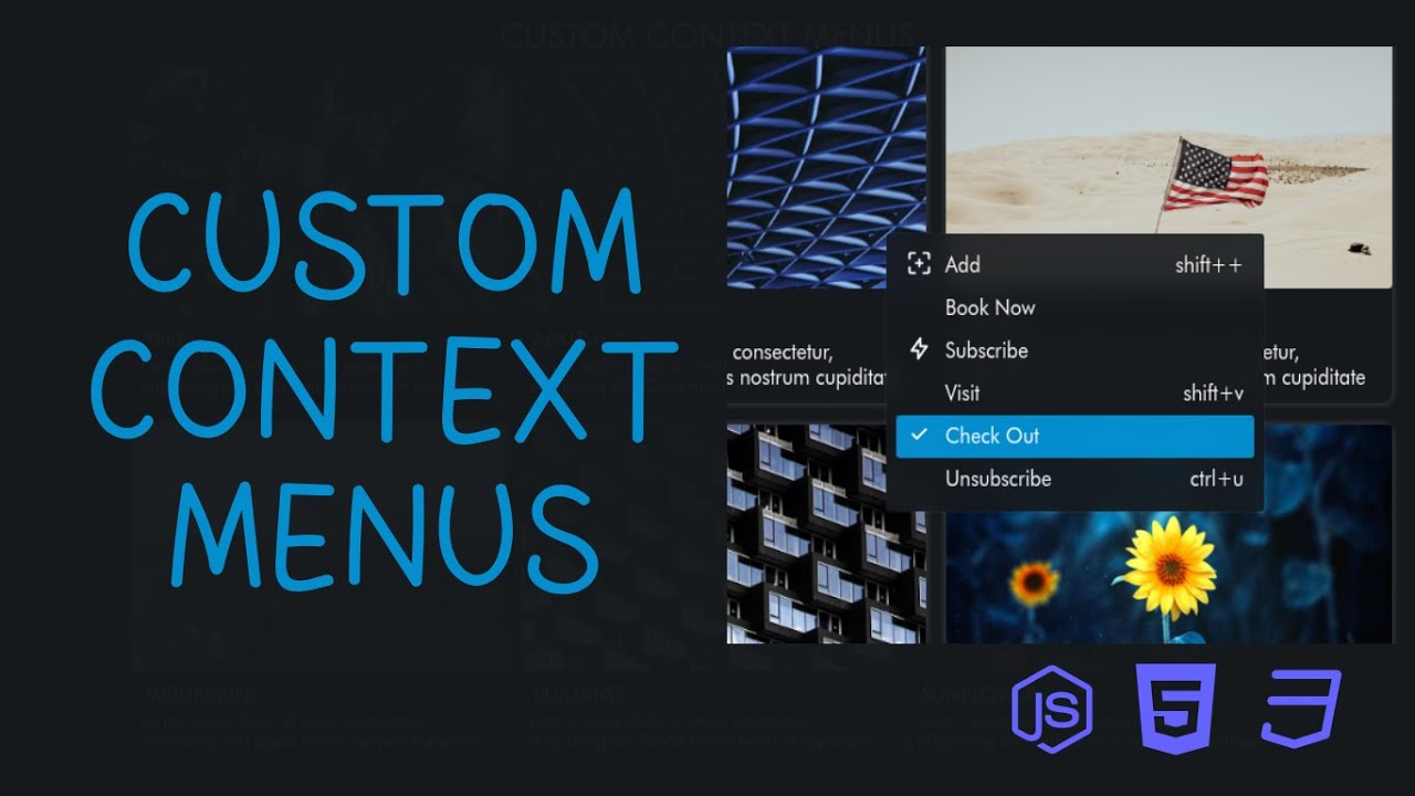 How To Create Custom Context Menus