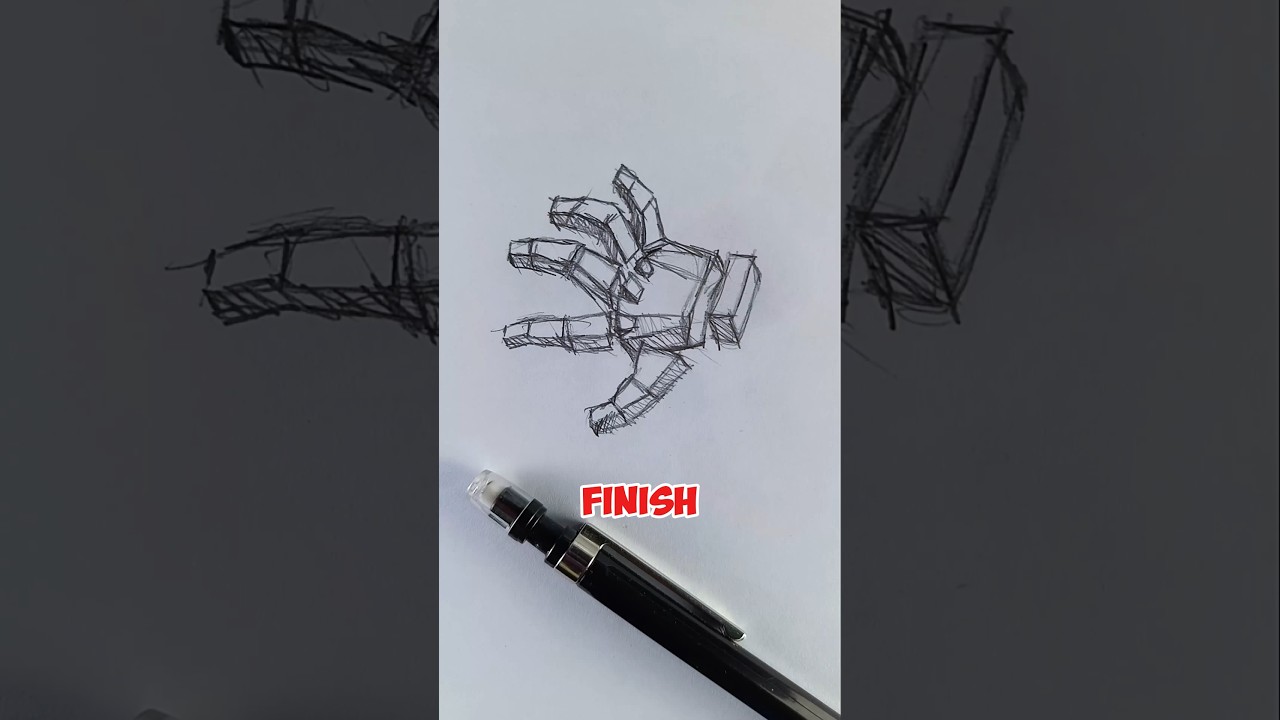 How to Draw Hands Using Box Shapes: Step-by-Step Tutorial #art #shorts #foryou #tutorial #satisfying