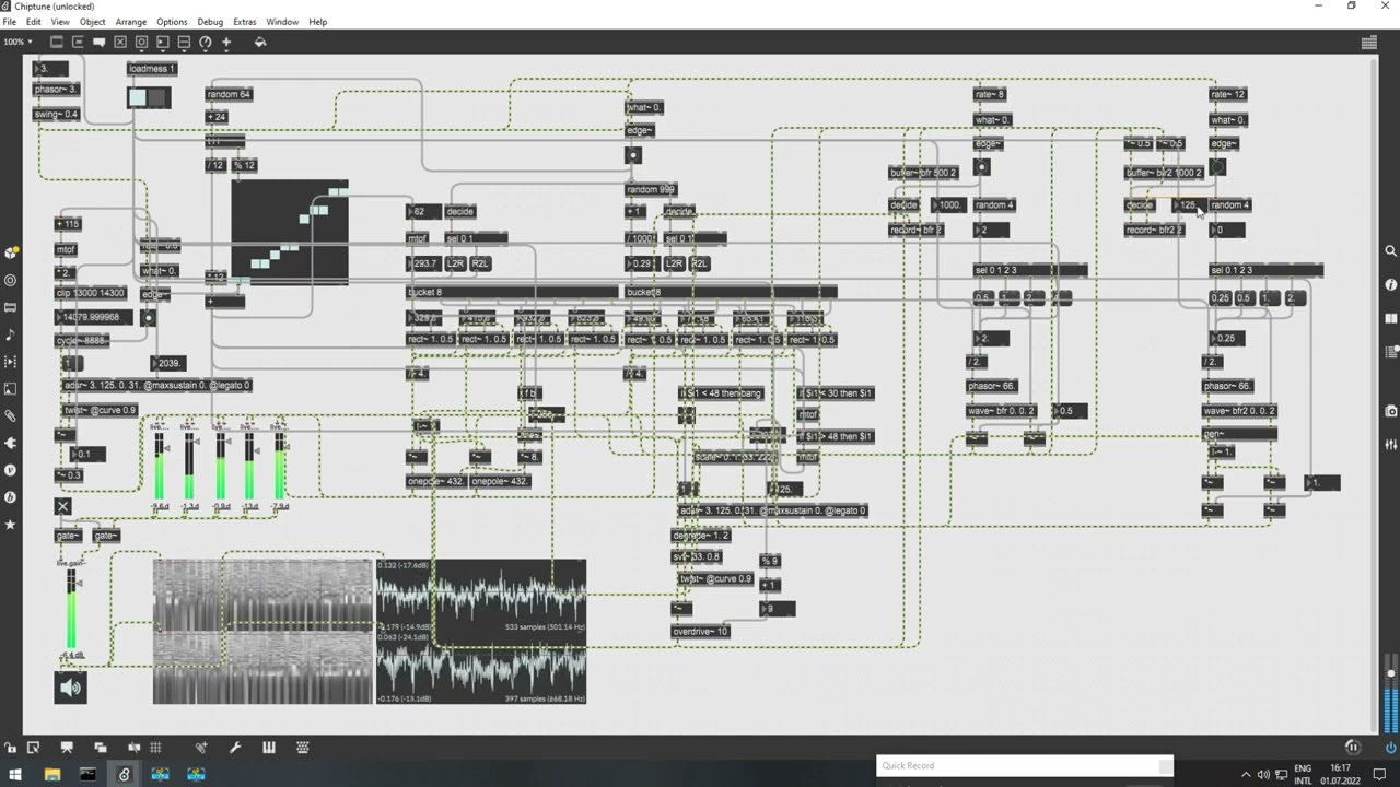 Max/msp 8.3. Generative noise/glitch patch