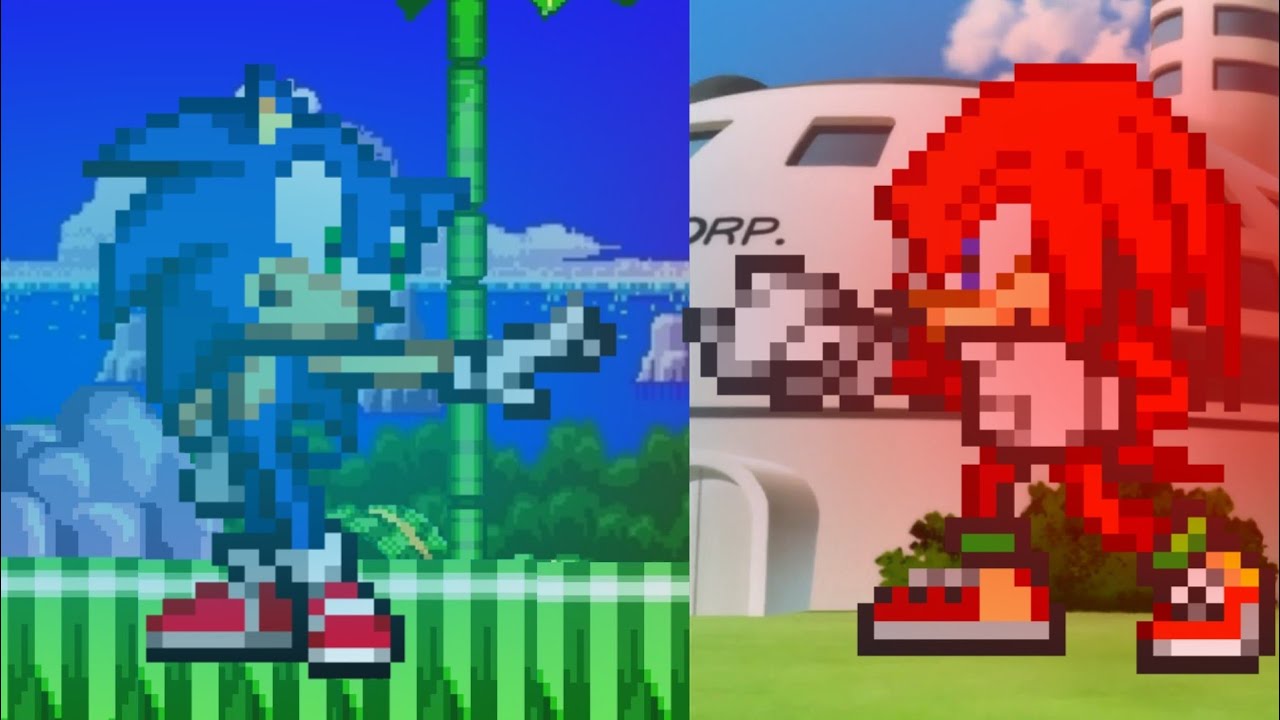 Sonic Vs Knuckles|Sprite Battle|#dakoncollab