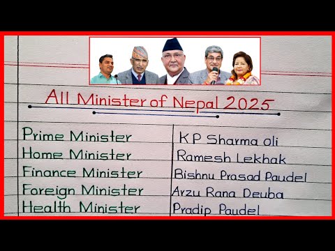 All Minister of Nepal 2025🔥Nepal All Minister Name 2025🔥All Council Minister of Nepal 2025