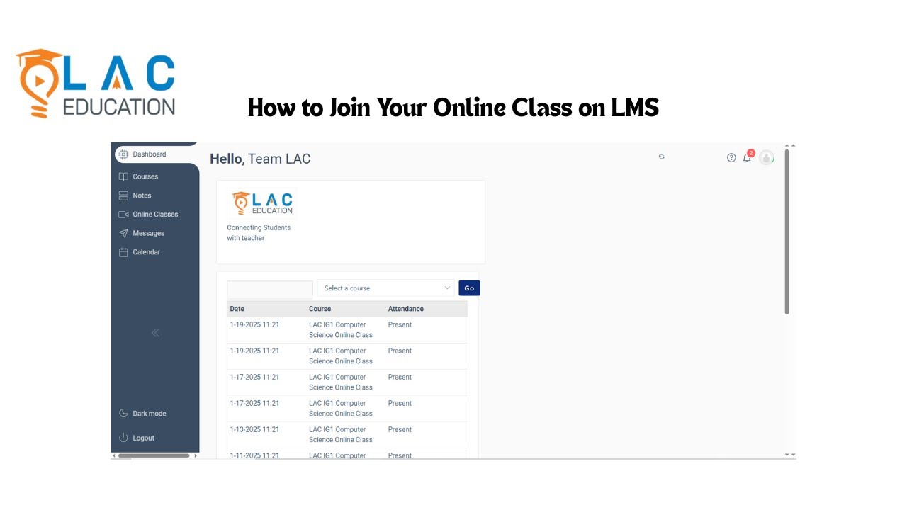 How to Join Your Online Class on LMS – Step-by-Step Guide | LAC Education