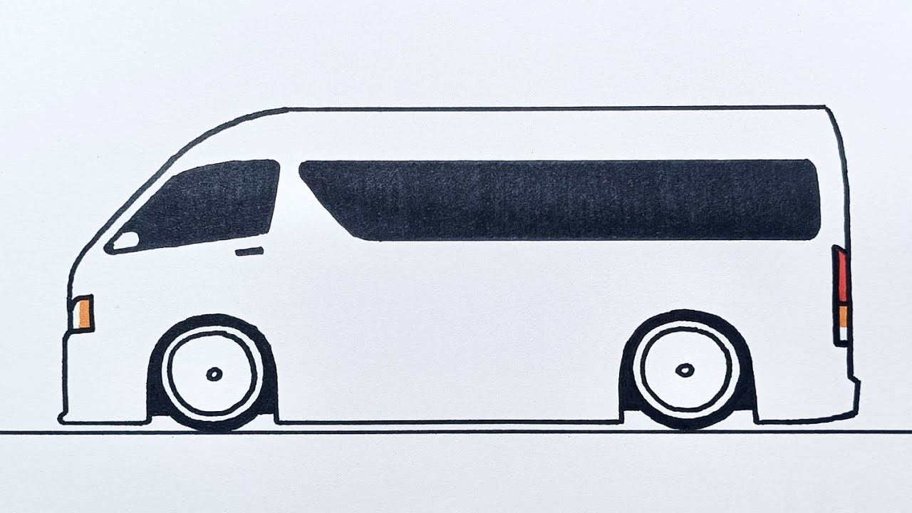 How to Draw a Toyota Hiace Van 