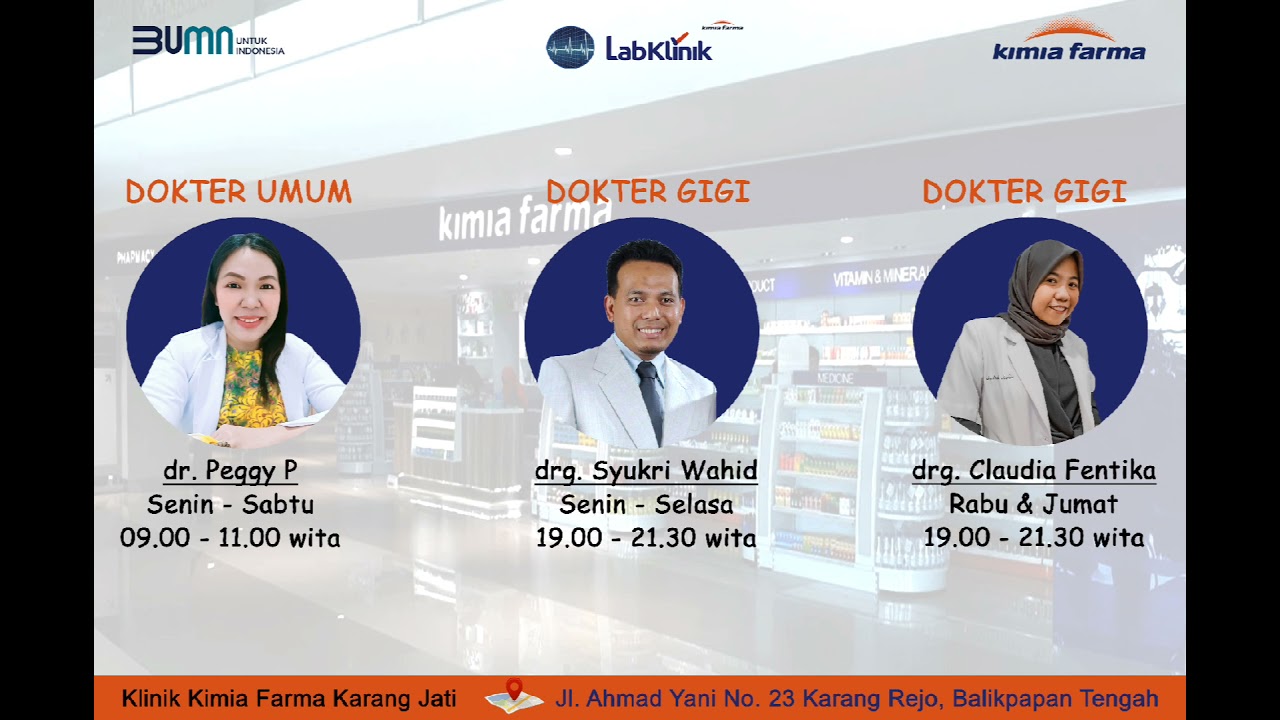 Jadwal Dokter Praktek Klinik Kimia Farma Balikpapan