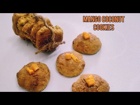 Mango coconut cookies | wheat biscuits recipe | aata mango coconut biscuits #coconutcookies