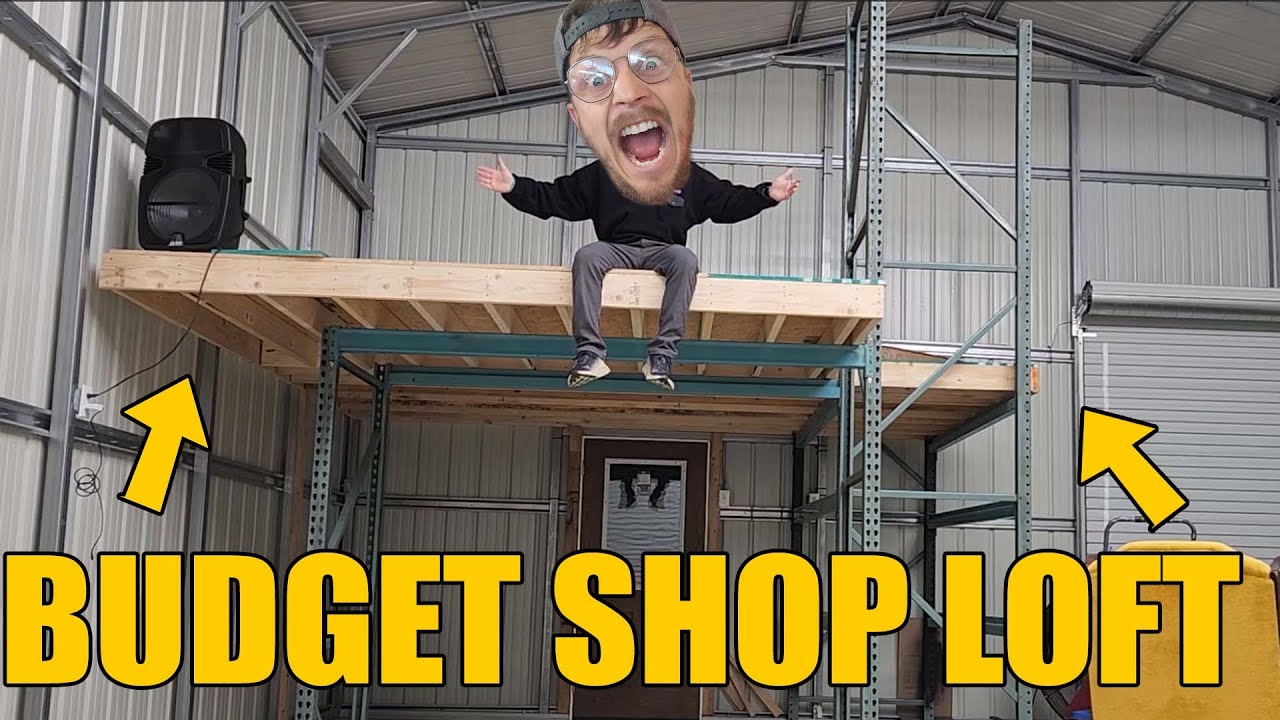 How I Built a Loft/Mezzanine For Less Than $800 + Custom Shop Lighting + Invisible Floor Protection