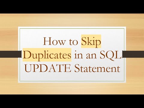 How to Skip Duplicates in an SQL UPDATE Statement