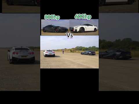 A drag race between v12 Ferrari 812 and v6 nissan GT-R nismo #dragrace #carwow #gtr35 #812superfast