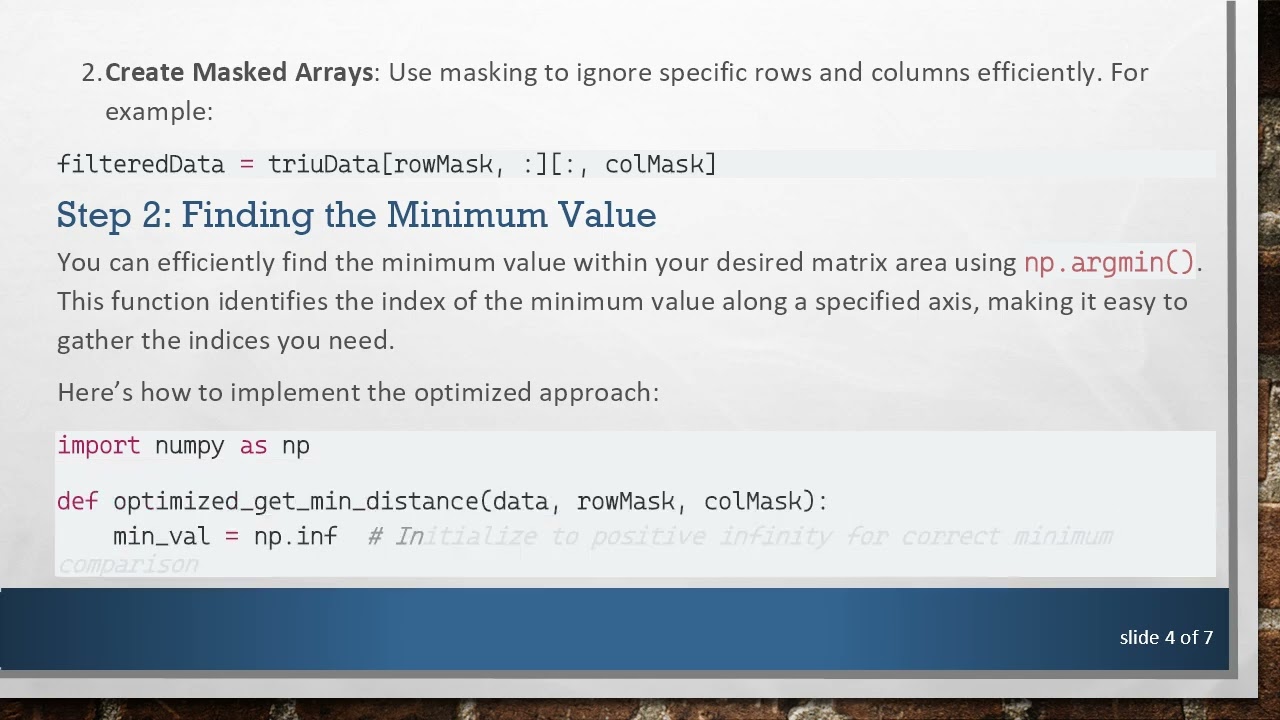 Optimizing Minimum Value Indices Retrieval from Upper Triangular Matrices in Python
