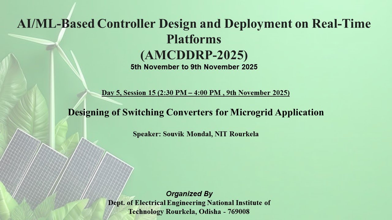 AMCDDRP-2025 : Session 15 by Souvik Mondal, and Mainak Biswas, NIT Rourkela