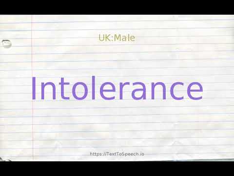 How to pronounce intolerance