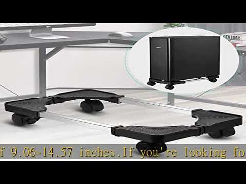 Computer Tower Stand, Adjustable Mobile CPU Stand with Rolling Caster Wheels, Premium PC Tower Stan