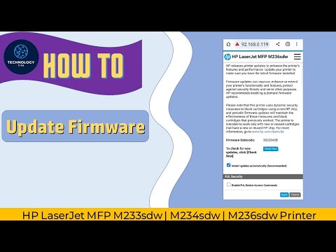 HP LaserJet MFP M233sdw | M234sdw | M236sdw Printer : How to update Firmware