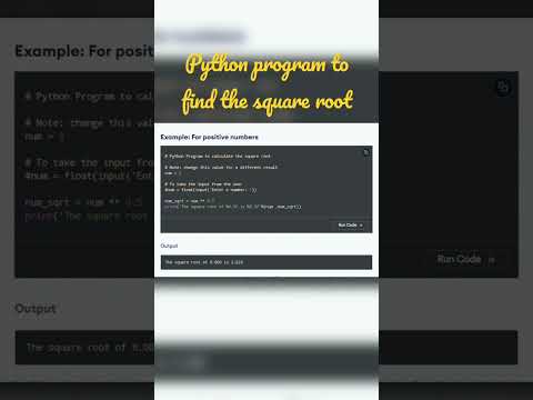 Python Program to Find the Square Root #python