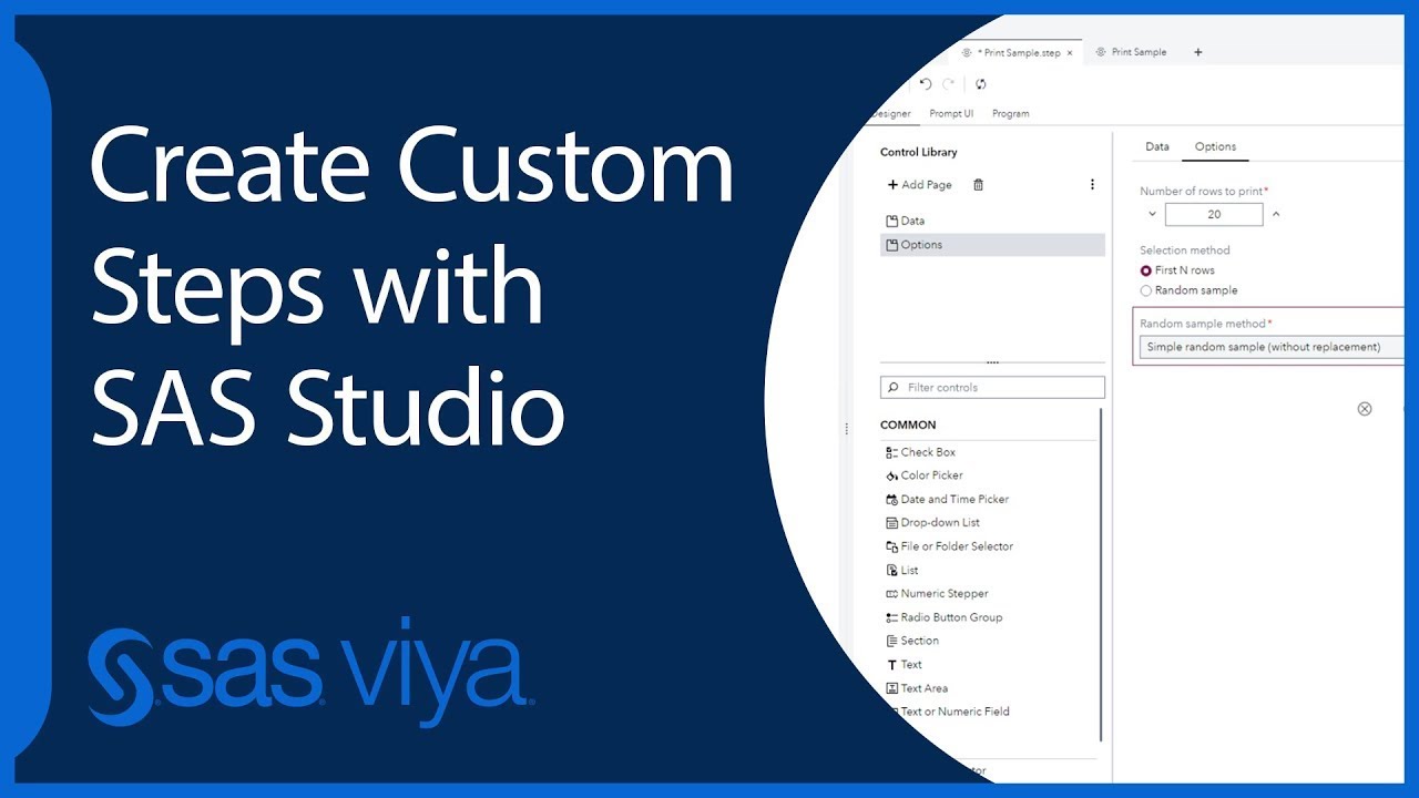 Create Custom Steps with SAS Studio | SAS Viya Quick Start Tutorial