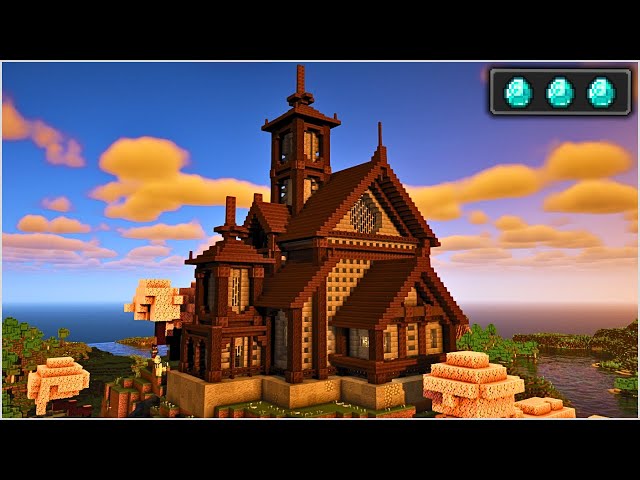 Villager Sanctum | Dark Oak & Stone Build Minecraft Map