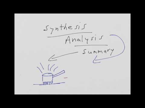 Why Synthesis, Analysis, and Summary Are Like Cooking