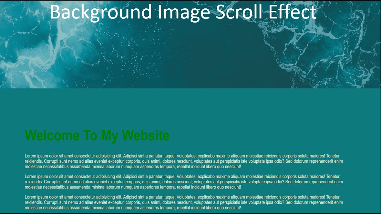 Background Image Scroll Effect Using HTML CSS and JS