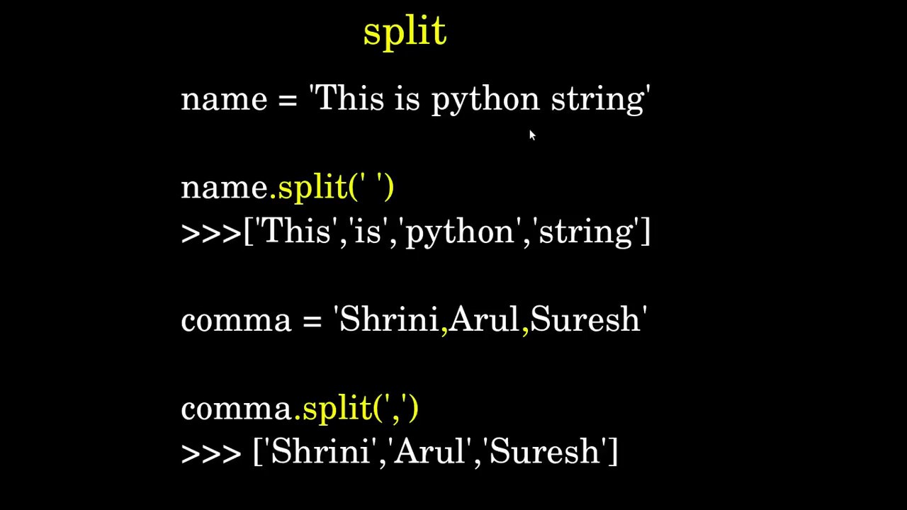 012 Python Strings | English | Split function