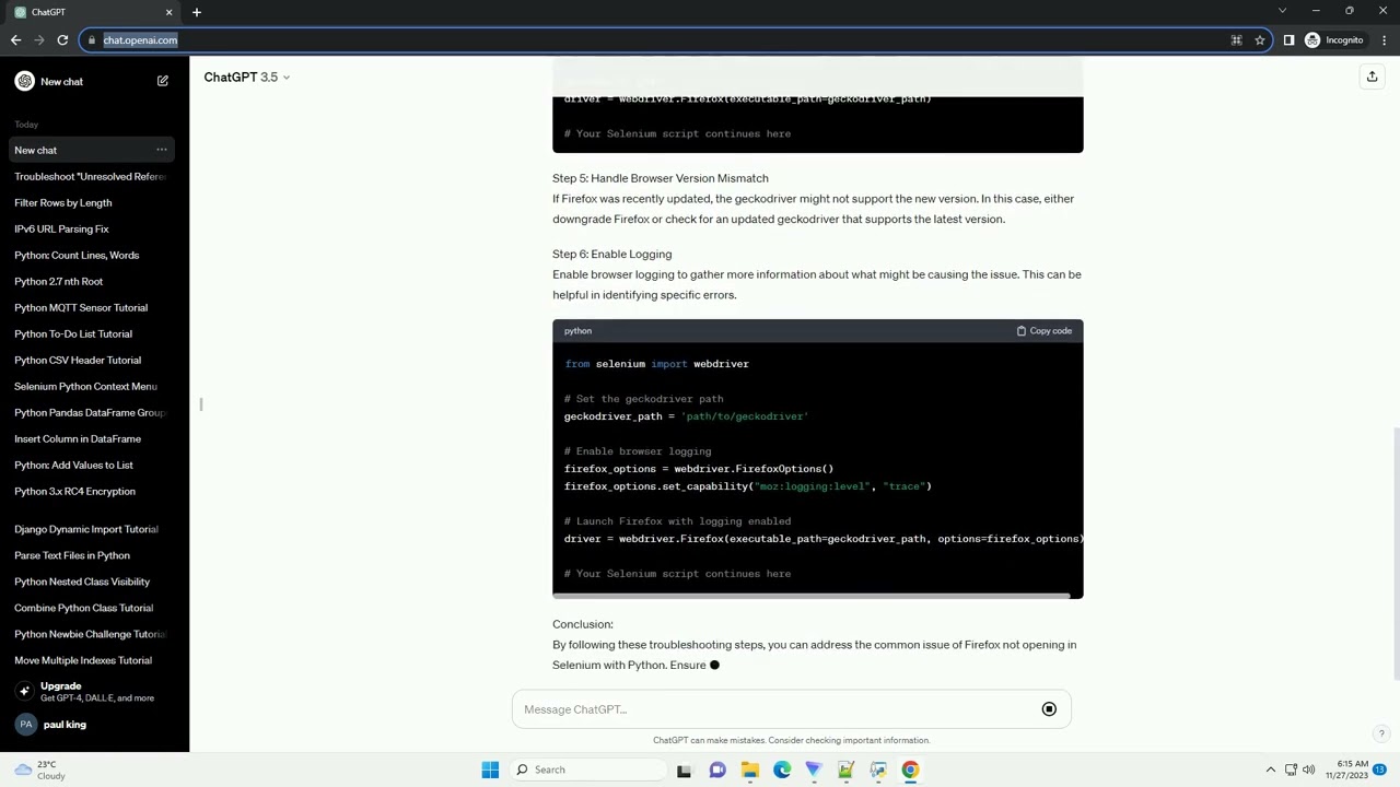 firefox not opening using browser in selenium python