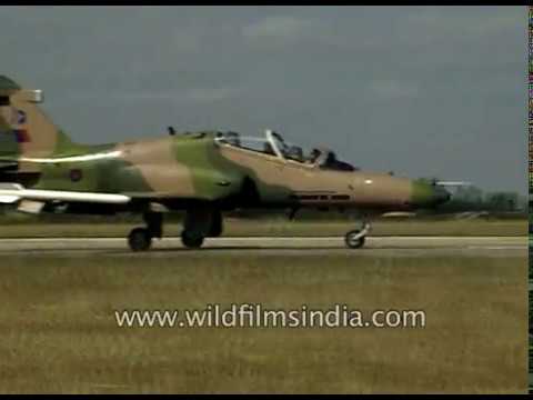 Indian fighter jet Hawk 100 at Avia Air Show in Bangalore