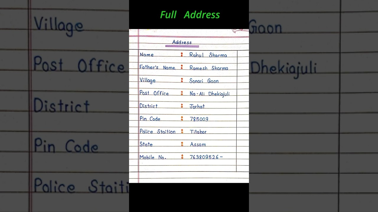 How to Write Your Full Address 👨‍🦱 ||