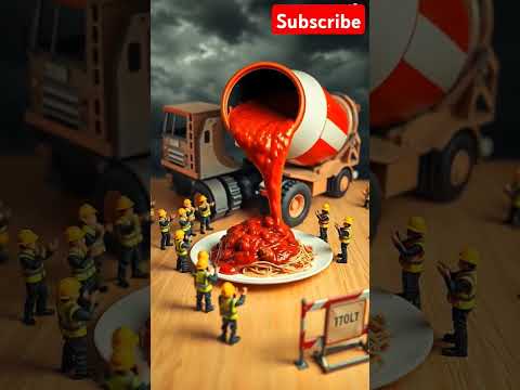 Mini AI Works Ads Red Sauce over a plate of spaghetti #shorts #shortvideo #ai #miniature #ads