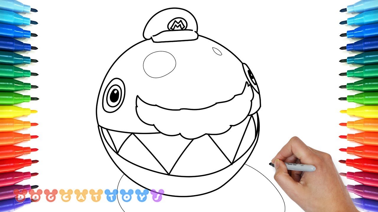 How to Draw Super Mario Odyssey, Chain Chomp #9 | Drawing Coloring Pages for Kids