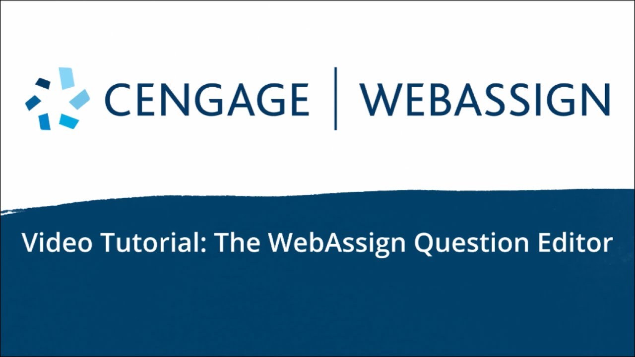 Introduction to the Question Editor | WebAssign