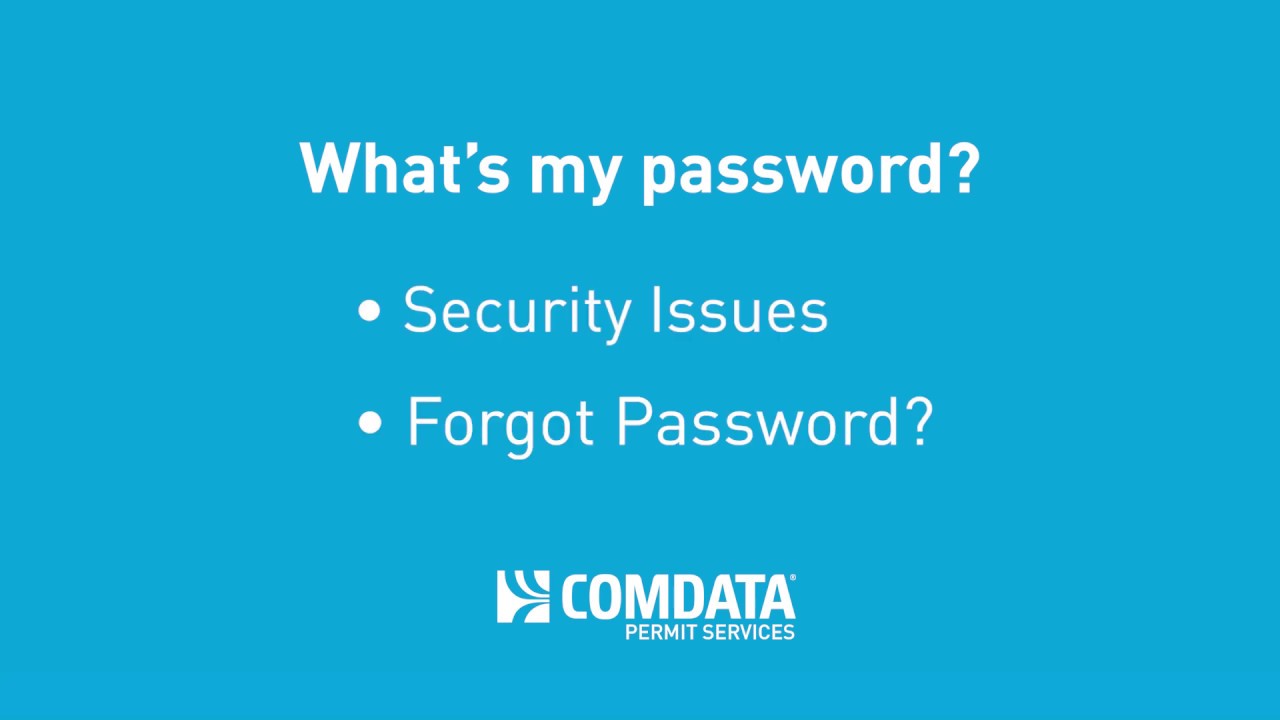 Comdata Permit Services Password Reset