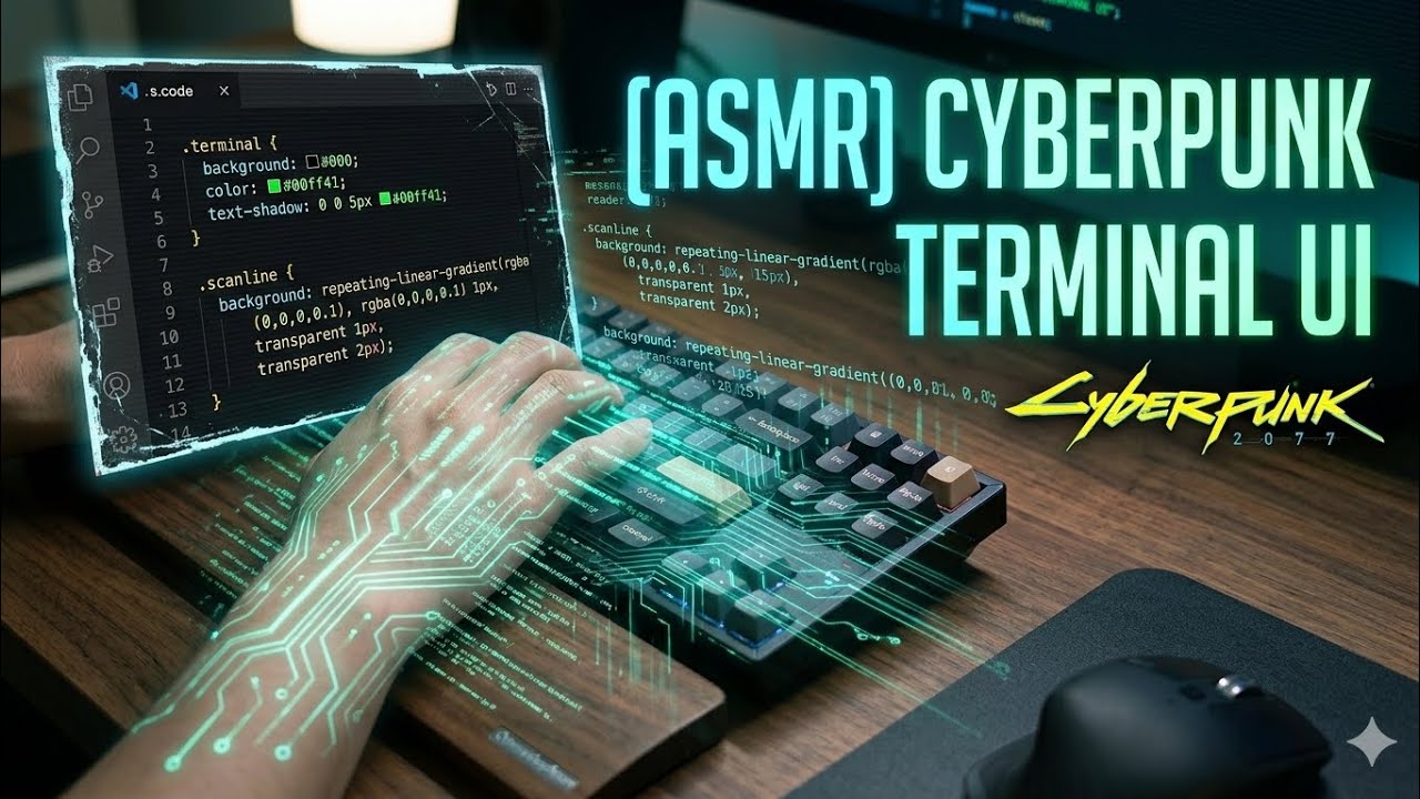 ​  [ASMR] Coding a Cyberpunk Terminal Dashboard | Hacker UI | HTML & CSS | No Talking