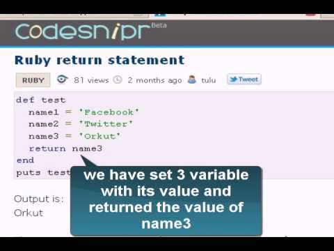 Ruby Tutorial:Ruby return statement