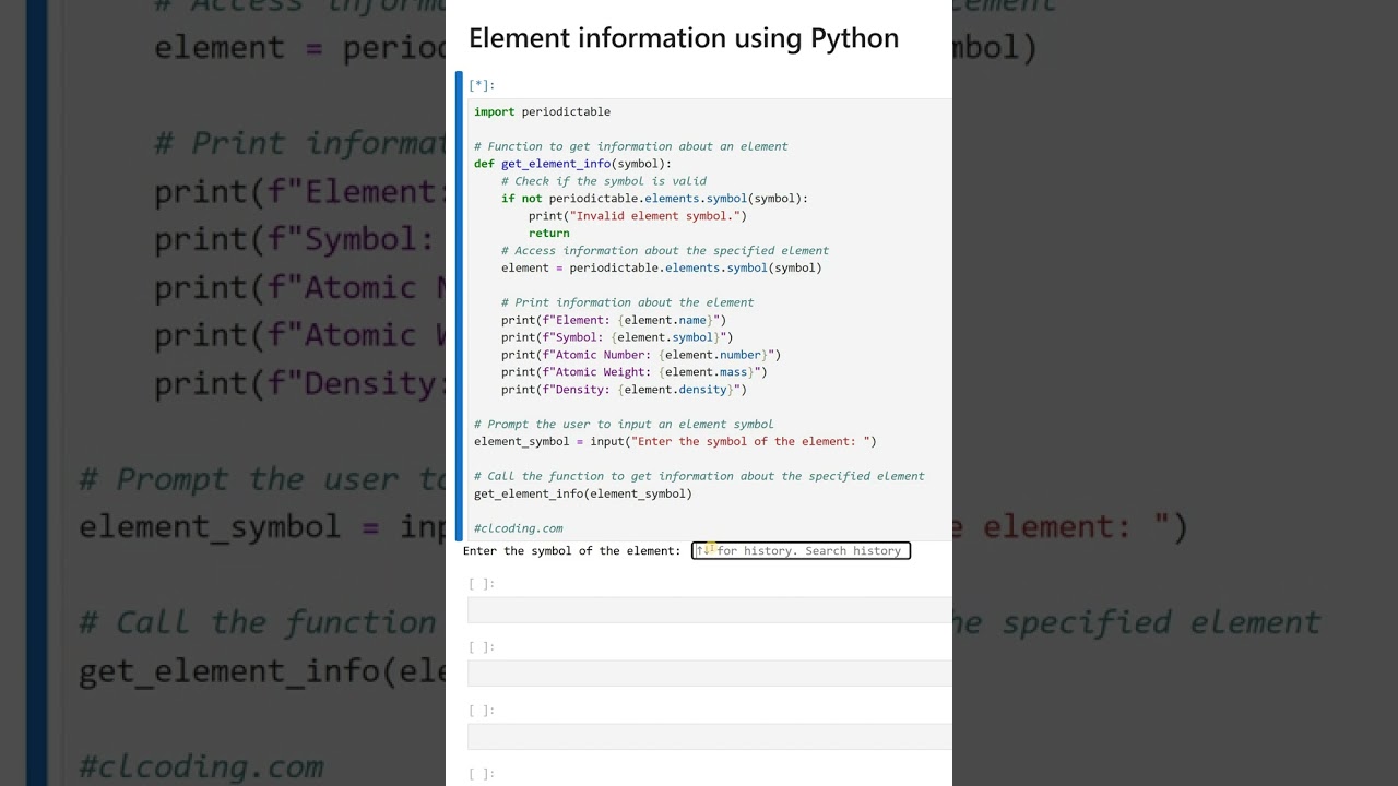Day 180 : Element information using Python