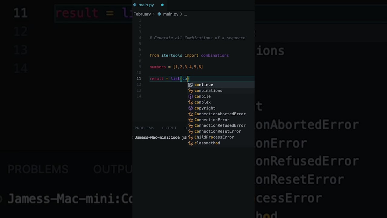 Python 3 | Generating combinations with itertools  #python3 #coding #programming