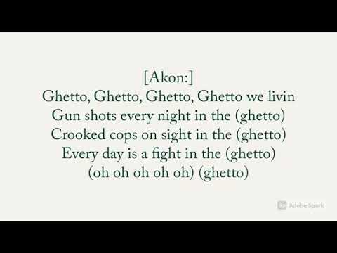 Akon - Ghetto Remix feat 2Pac The Notorious B.I.G. (Lyrics Video)