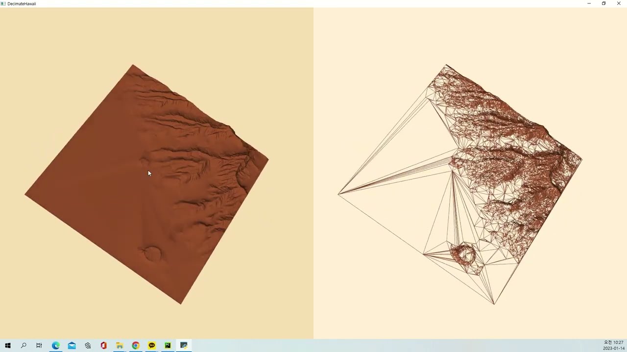 VTK Python Example - DecimateHawaii