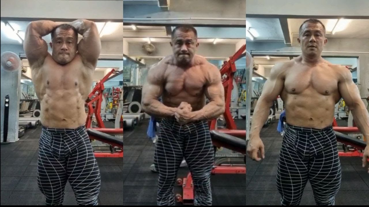 Old Malaysian Bodybuilder Muscle Flexing #2