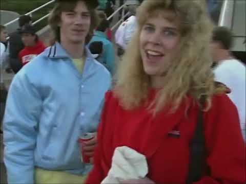 UNLV fans and cheerleaders arrive. Denver McNichols Arena March 1989