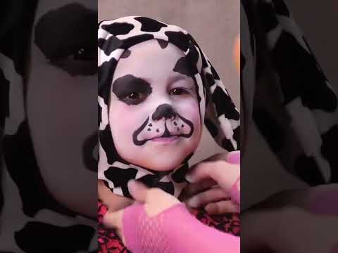 Dalmatian Face Paint | Easy Animal Face Paint #Shorts