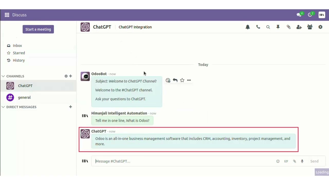 Chatgpt Odoo Integration