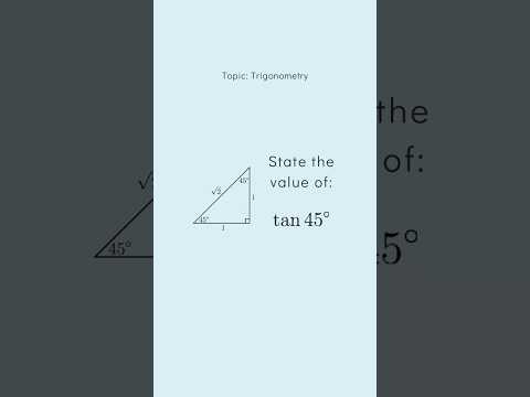 What’s tan 45°? 🔺 Use a 45-45-90 triangle! #QuickSolveMath #TrigTuesday