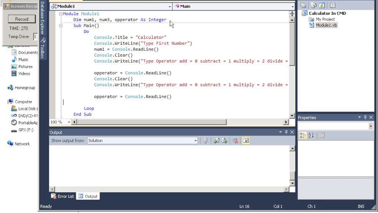 Console Calculator in VB.NET