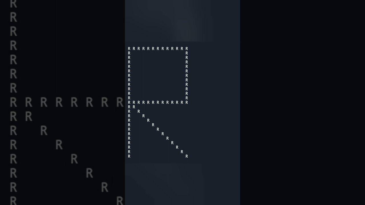 #Shorts 🔥🔥Java Program Print Alphabet ( R ) using for loop.
