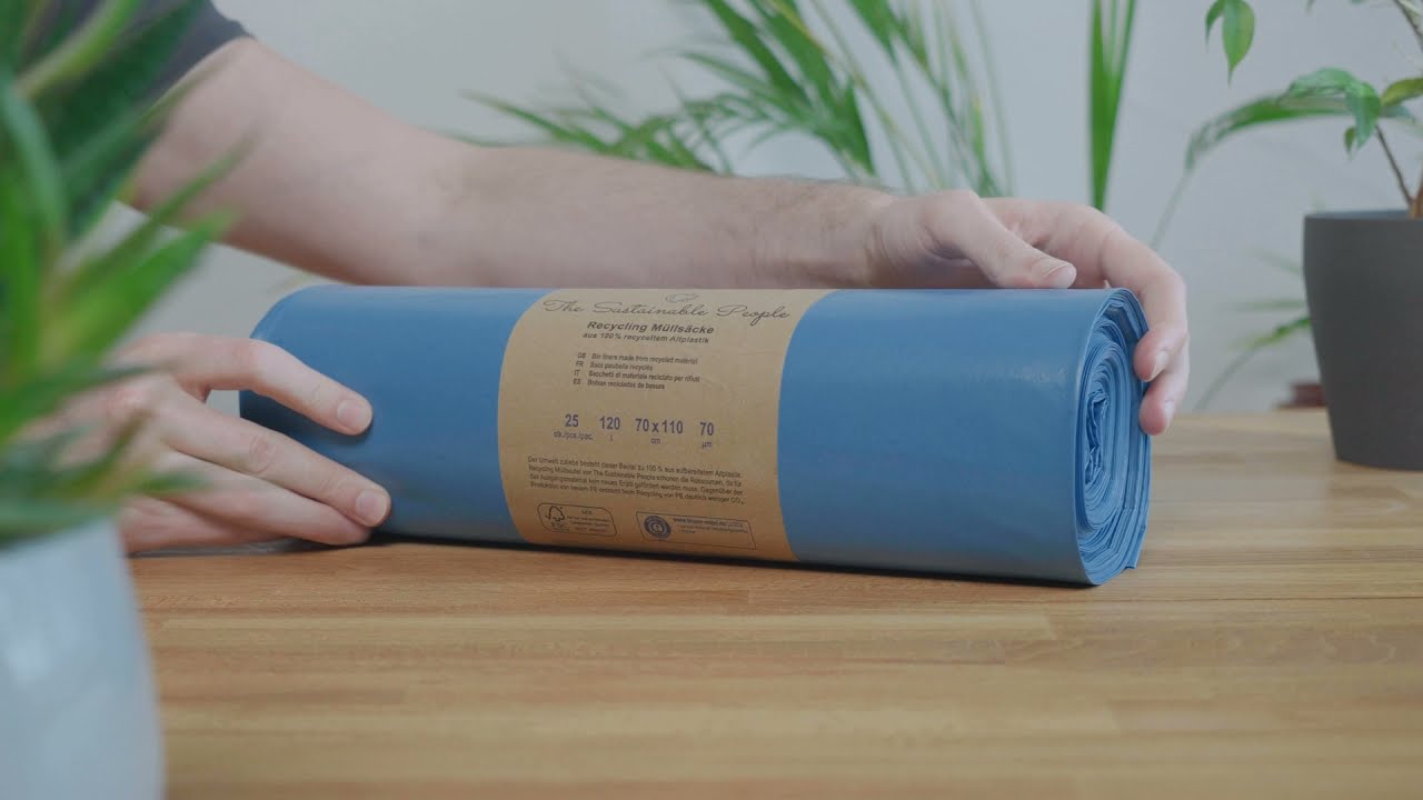 Recycling Müllsäcke – 100 % Recycling Material – Blauer Engel zertifiziert – extrem reißfest (70 µm)