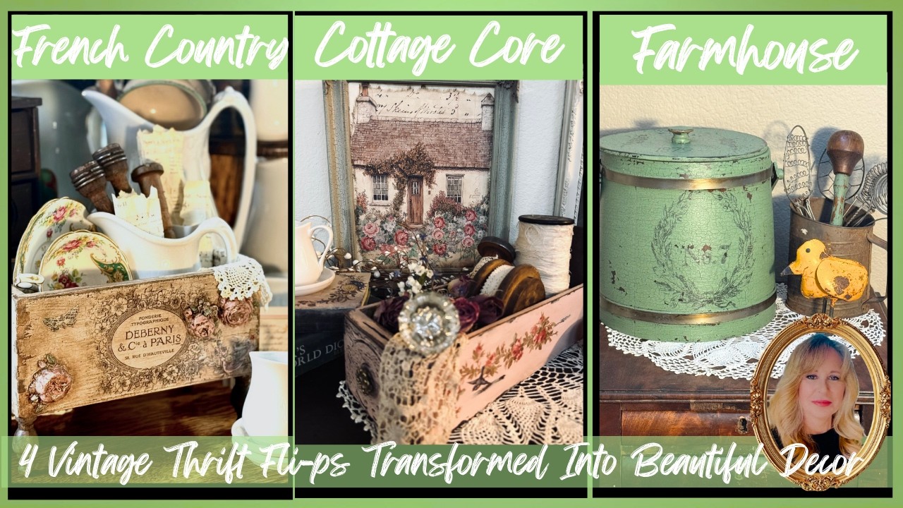 4 Vintage Thrift Flips Transformed into Beautiful Home Decor!  Sweet Pickins, IOD, DIY, & Decoupage!