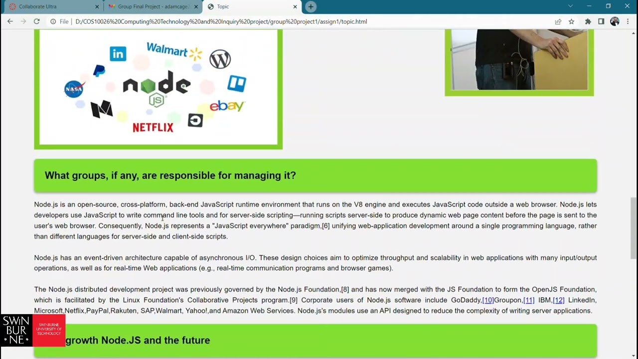 Assignment Part 1 | Computing Technology Inquiry | COS10026| Swinburne University of Technology